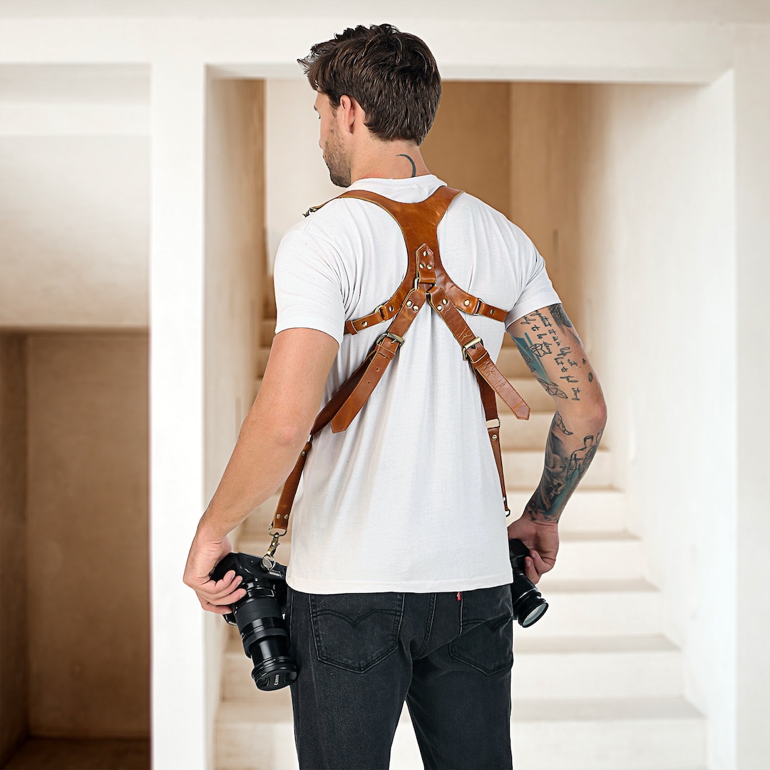 Personalized Leather Camera Harness, Dual Camera Harness, Camera Straps ...