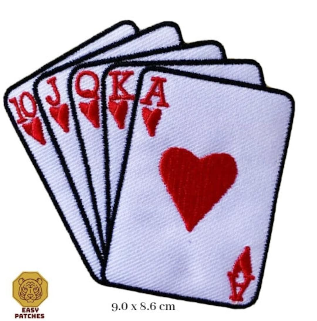 Playing Cards Patch Embroidered Iron / Sew on Shirt Bag Poker Casino ...