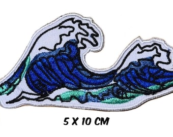 Sea Wave Iron-on Patch, Ocean Wave Badge, Surf Wave Patch, Decorative ...