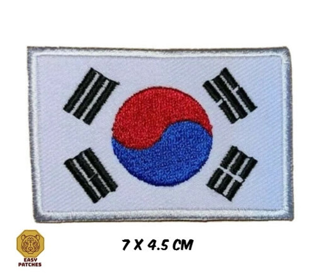South Korea Flag Patch Korean Embroidered Badge Iron Sew on Clothes Jacket Bag - Etsy