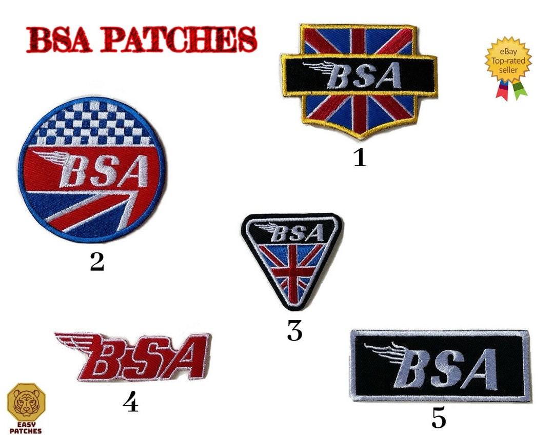 BSA - British Classic BSA Motorcycles Sew on Iron on Embroidered- Patch ...