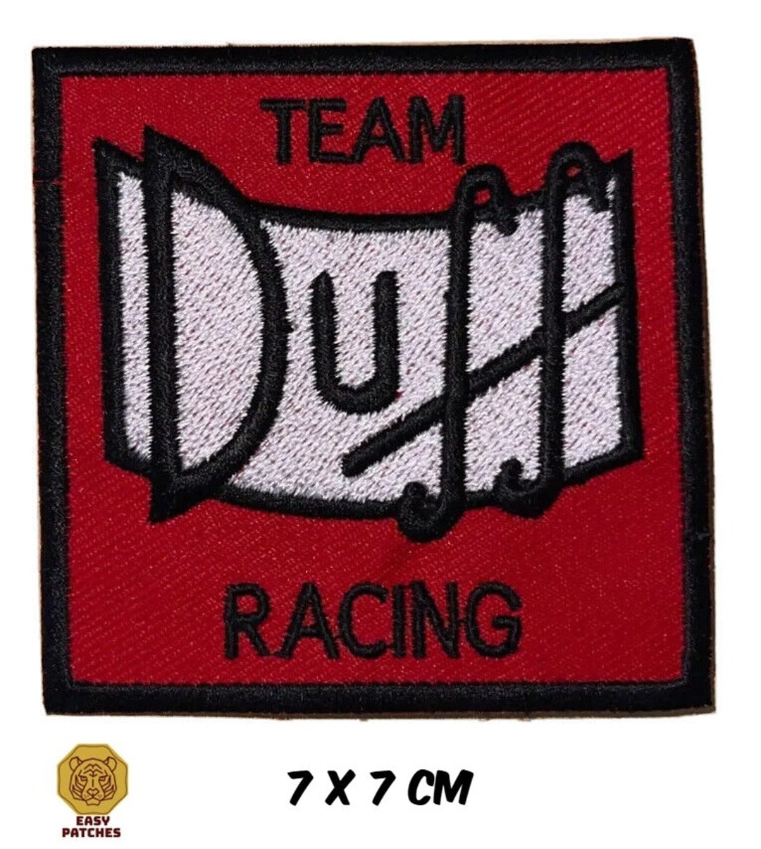 The Simpsons Team Duff Racing Iron Sew on Embroidered Patch - IRON OR ...