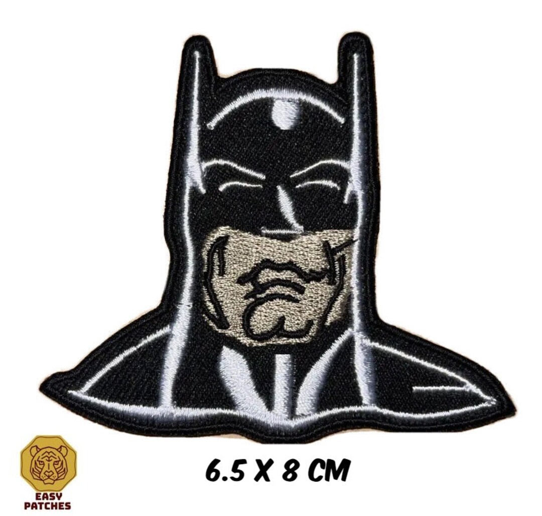 Batman Head Face Patch Embroidered Iron/sew on Jeans Jacket Patch ...