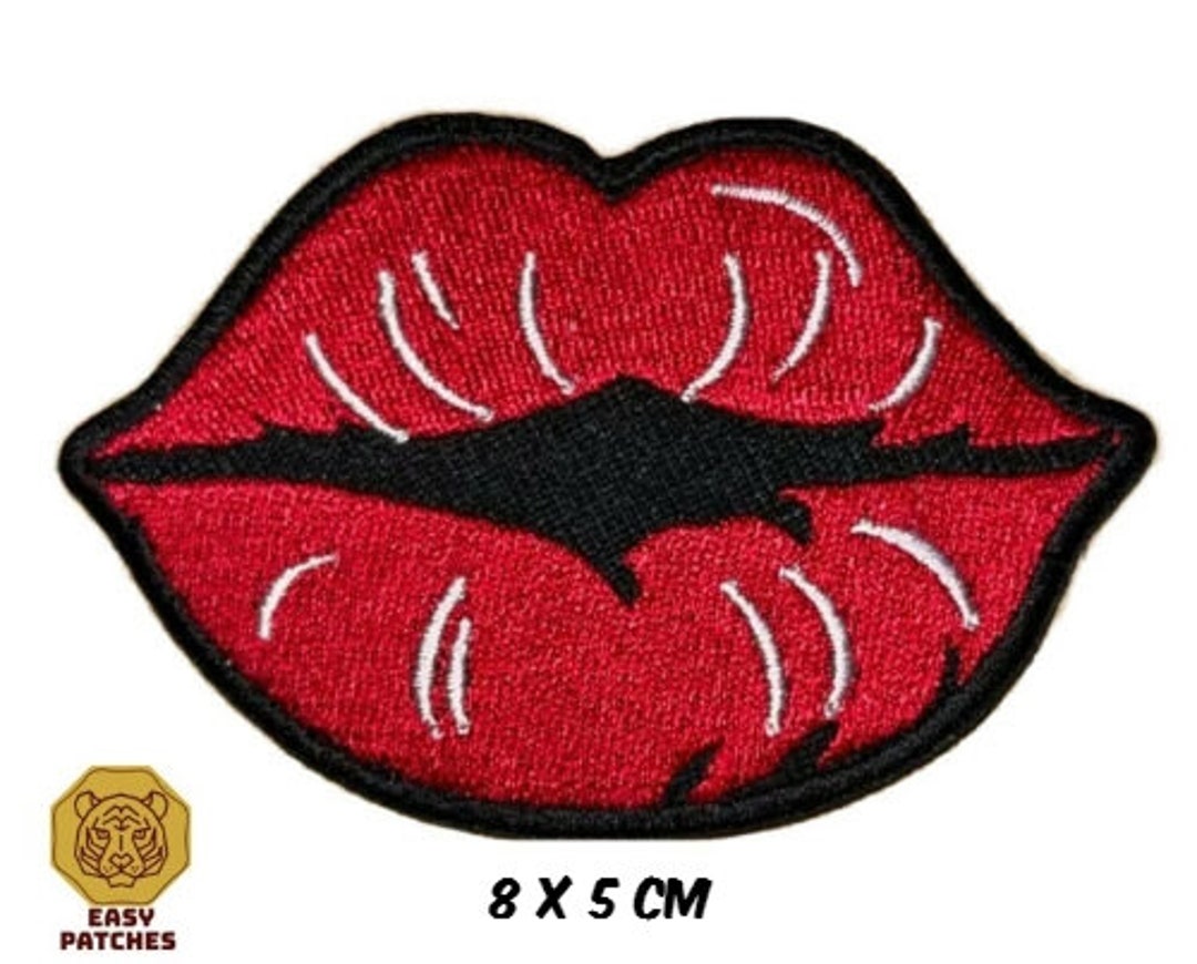 Red Lips Patch Iron on Sew on Clothes Bag Embroidered Badge Embroidery Applique - Etsy