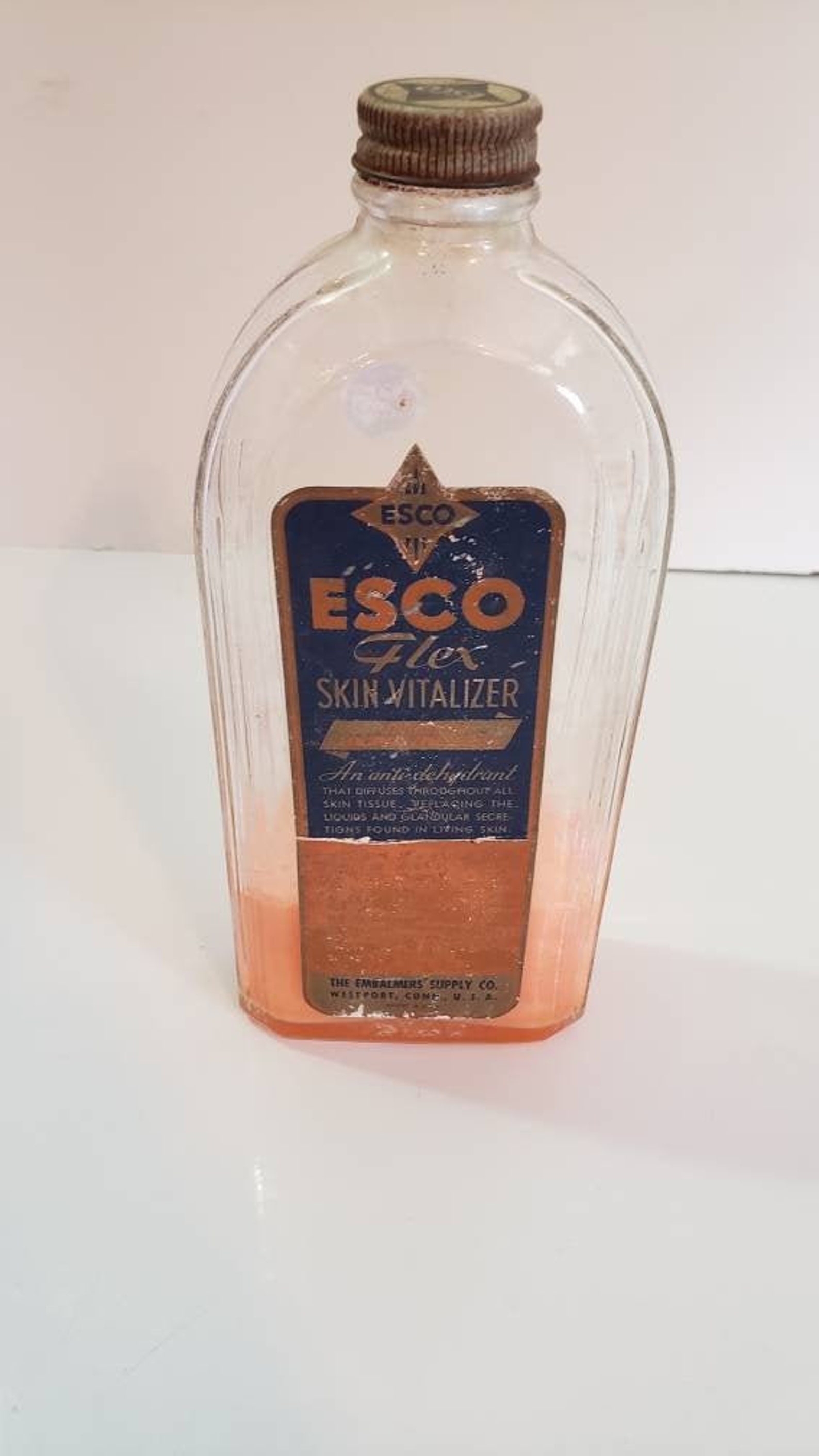 Vintage Embalming Fluid Bottle Esco Flex Skin Vitalizer | Etsy