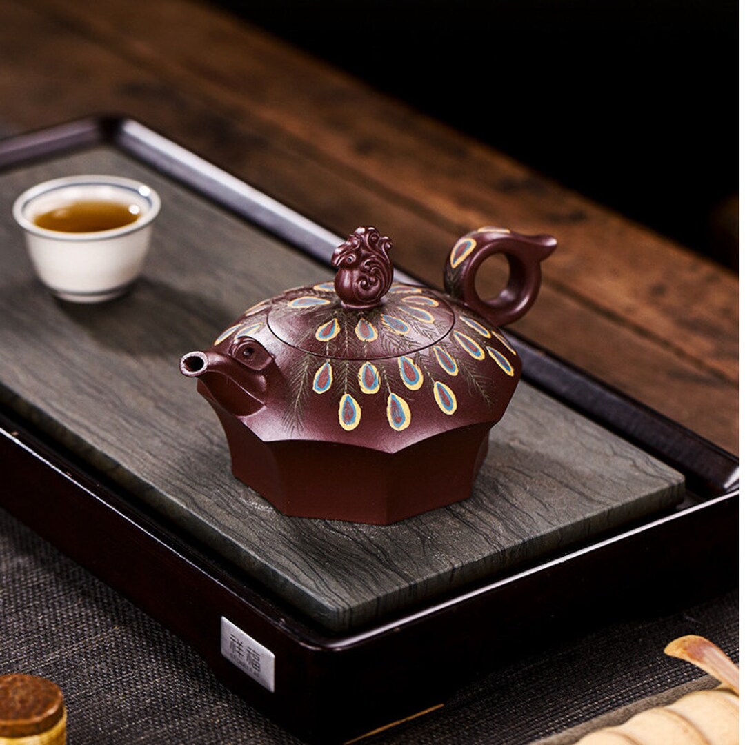 Full Handmade Yixing Purple Clay Teapot peacock 灵韵孔雀 gift - Etsy