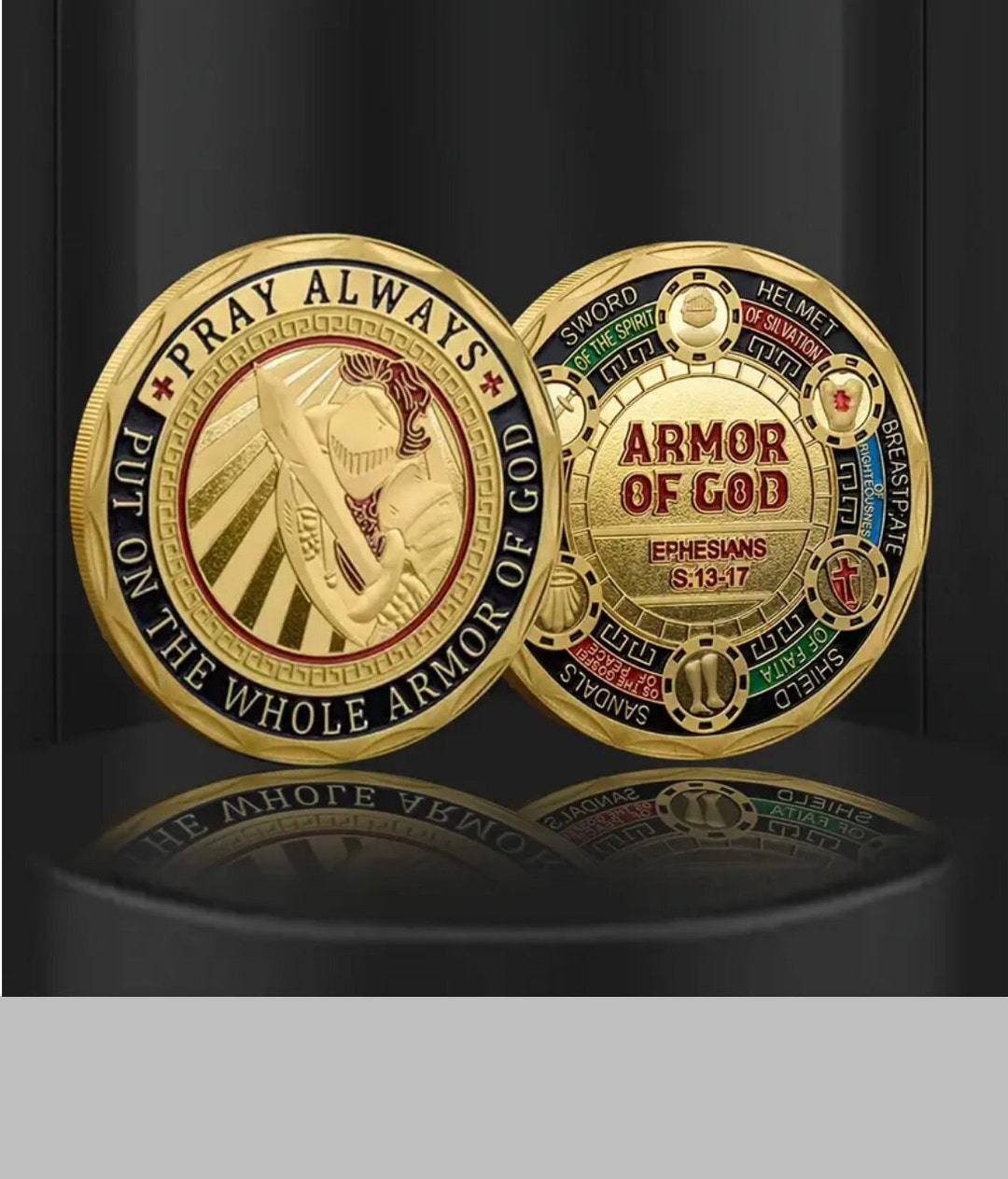 Armor of God Challenge Coin, Christian Keepsake, Ephesians 6:13, Coin ...
