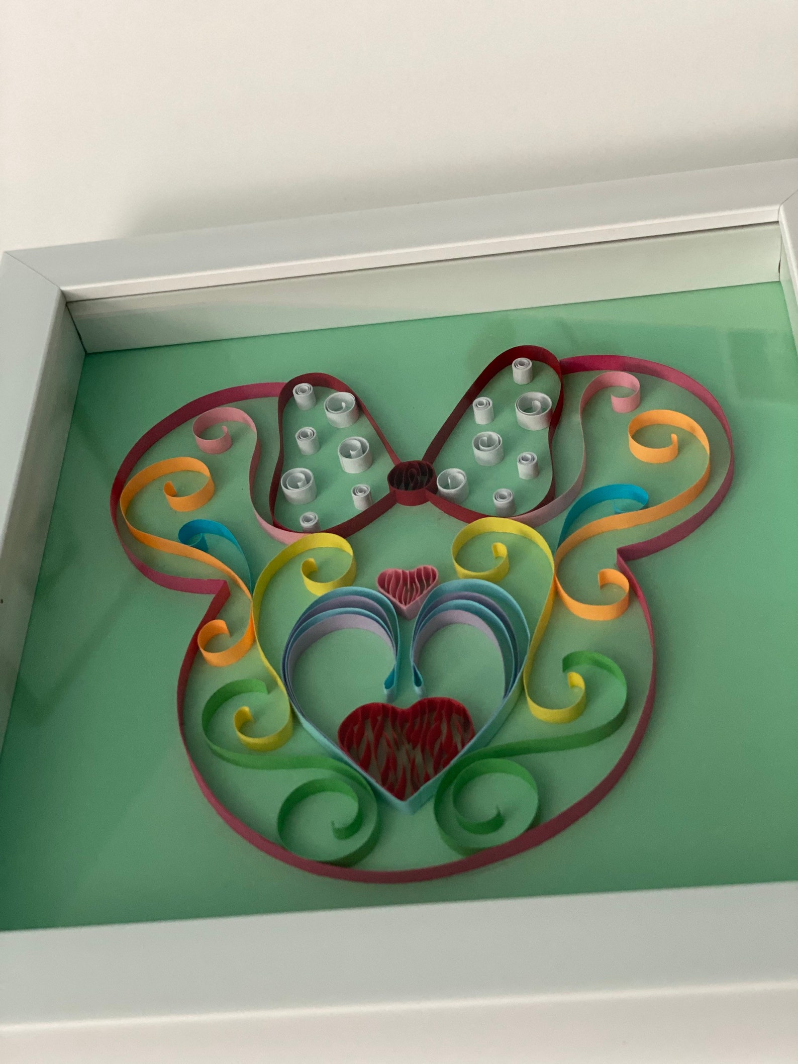 Quilled Minnie Mouse With White Shadow Box - Etsy