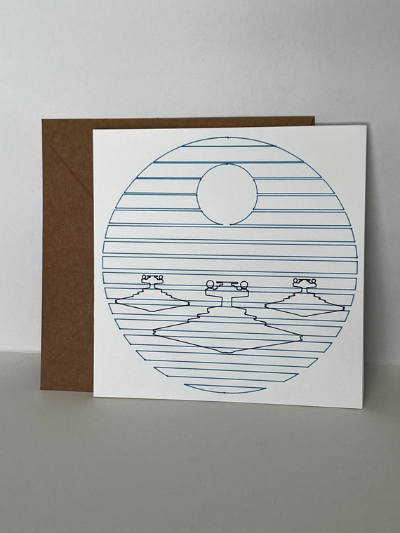 Death Star Greeting Card Star Destroyer Greeting Card - Etsy