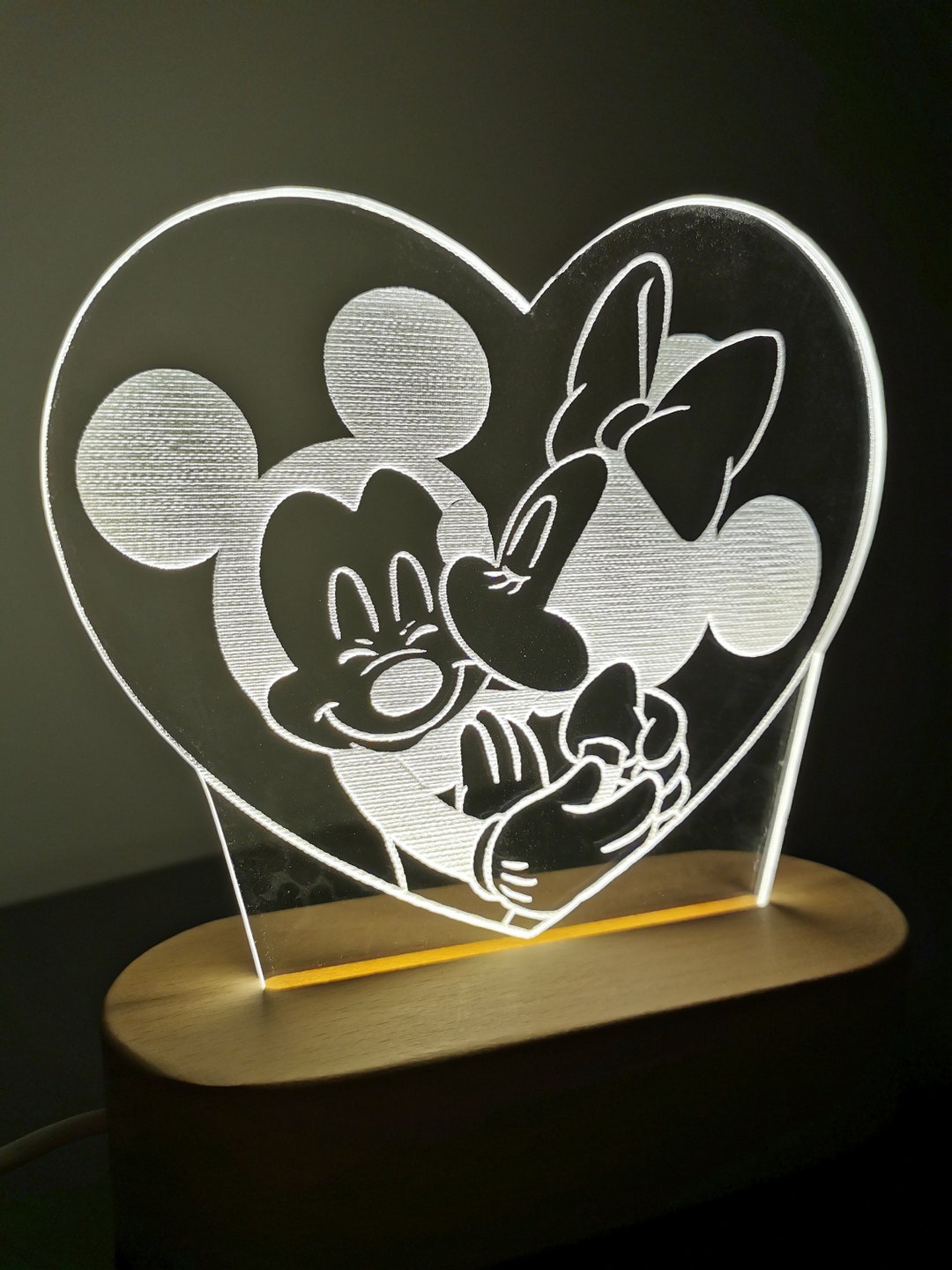 Mickey Mouse and Minnie Mouse LED Lamp Ideal as a Night Light - Etsy UK