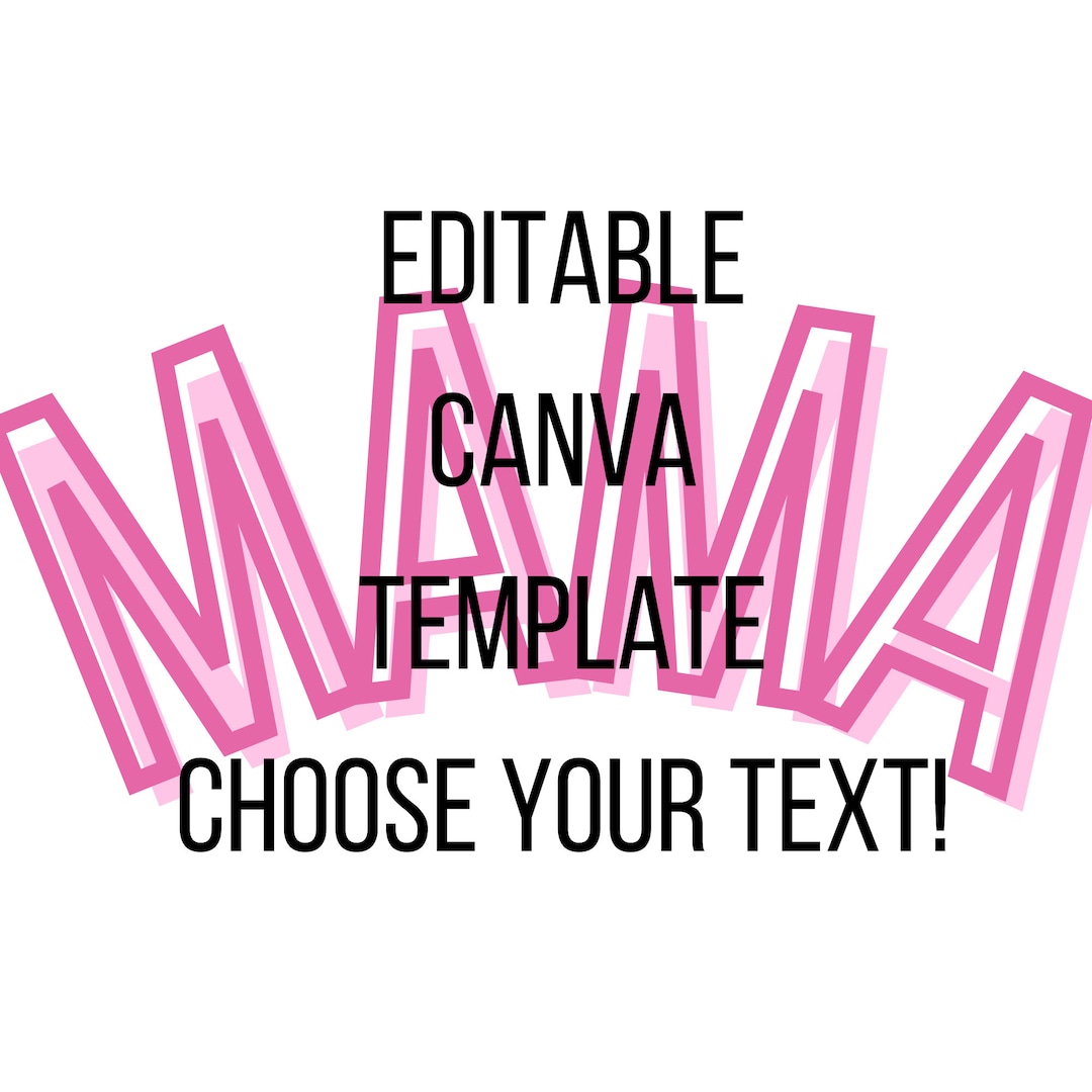 Pink Mama PNG, Outlined Mama Text, Custom Curved Text, Mama Digital ...