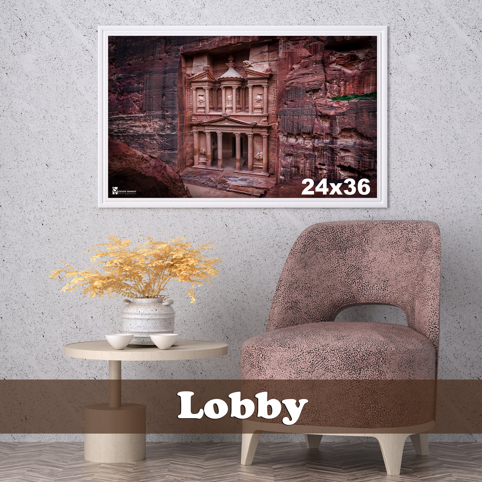 Jordan Photography, the Treasury Building in Petra, Canvas Print, Petra ...