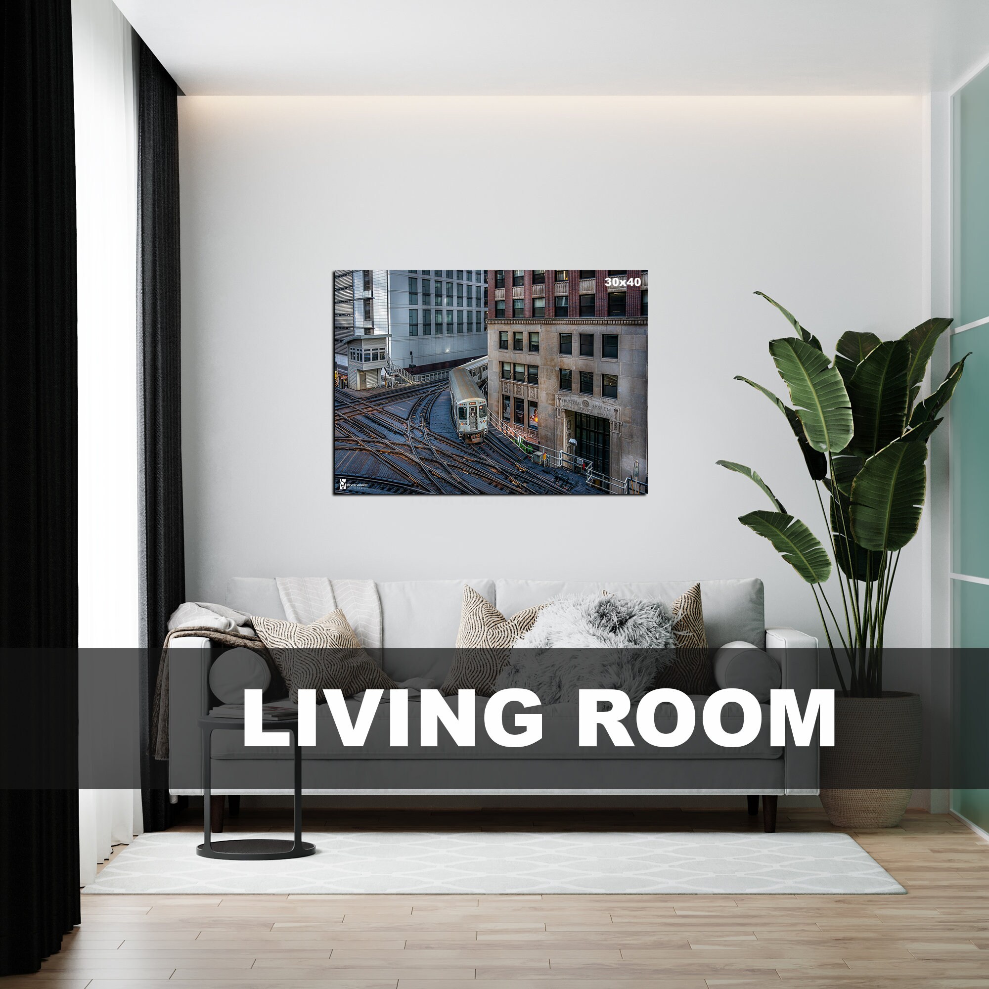 Chicago 'L' Train Canvas Print, Urban Architecture Photography - Etsy