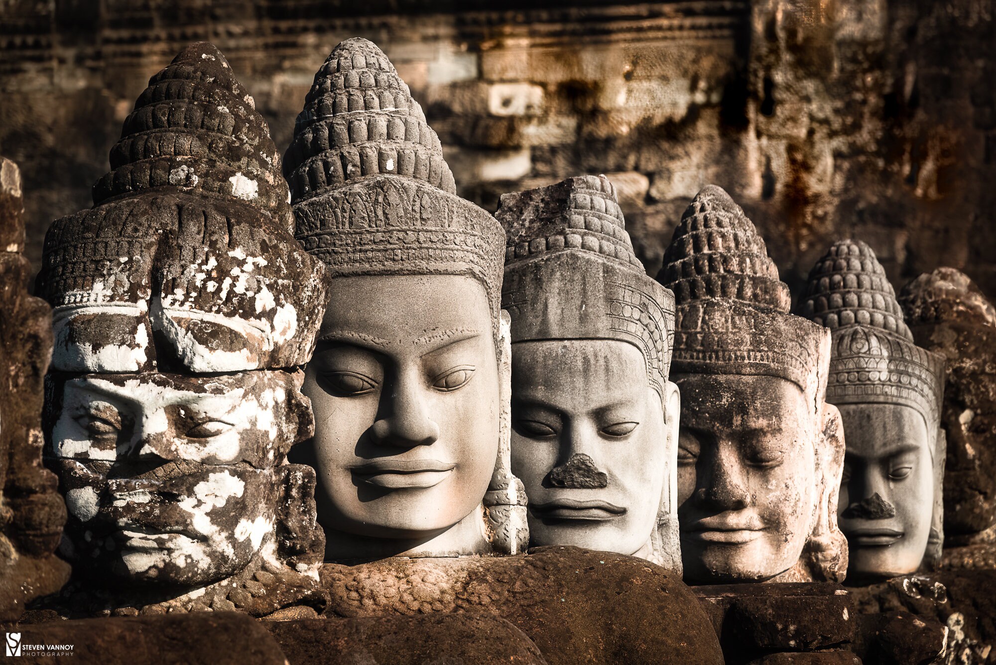 Bayon Temple Statues, Cambodia, Canvas Print, Fine Art Photography ...
