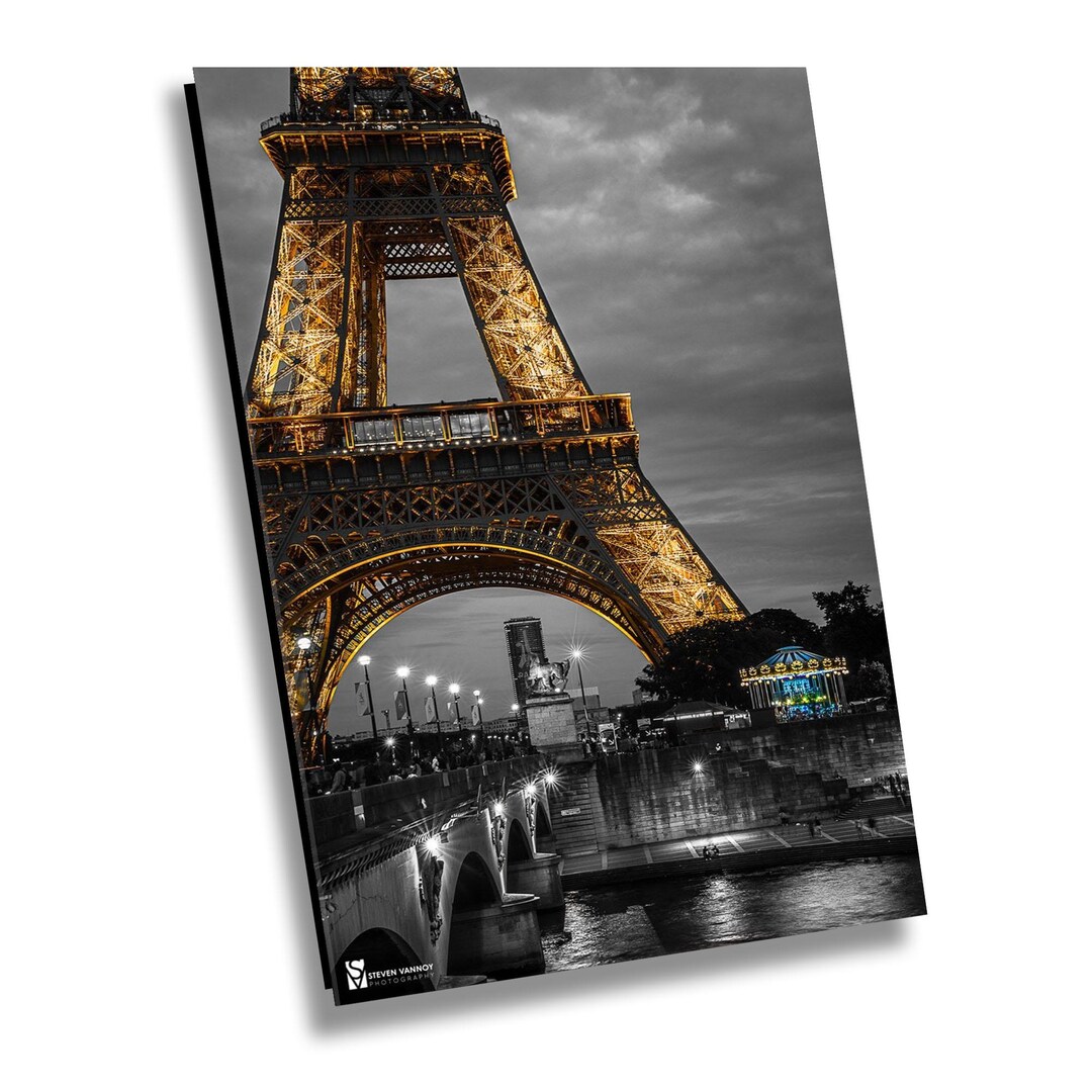 Golden Eiffel Tower Color Splash, Paris Canvas Print, Paris Home Decor ...