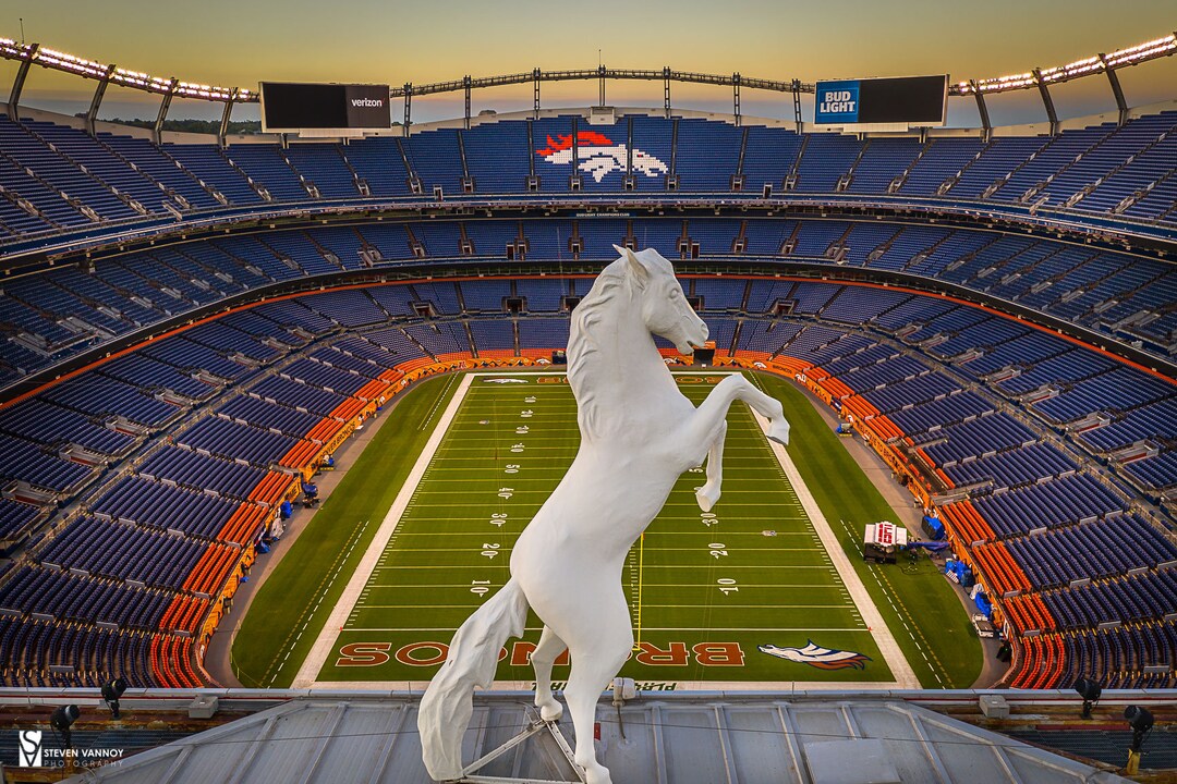 Empower Field at Mile High, Bucky Bronco, Poster Print, Canvas Print ...