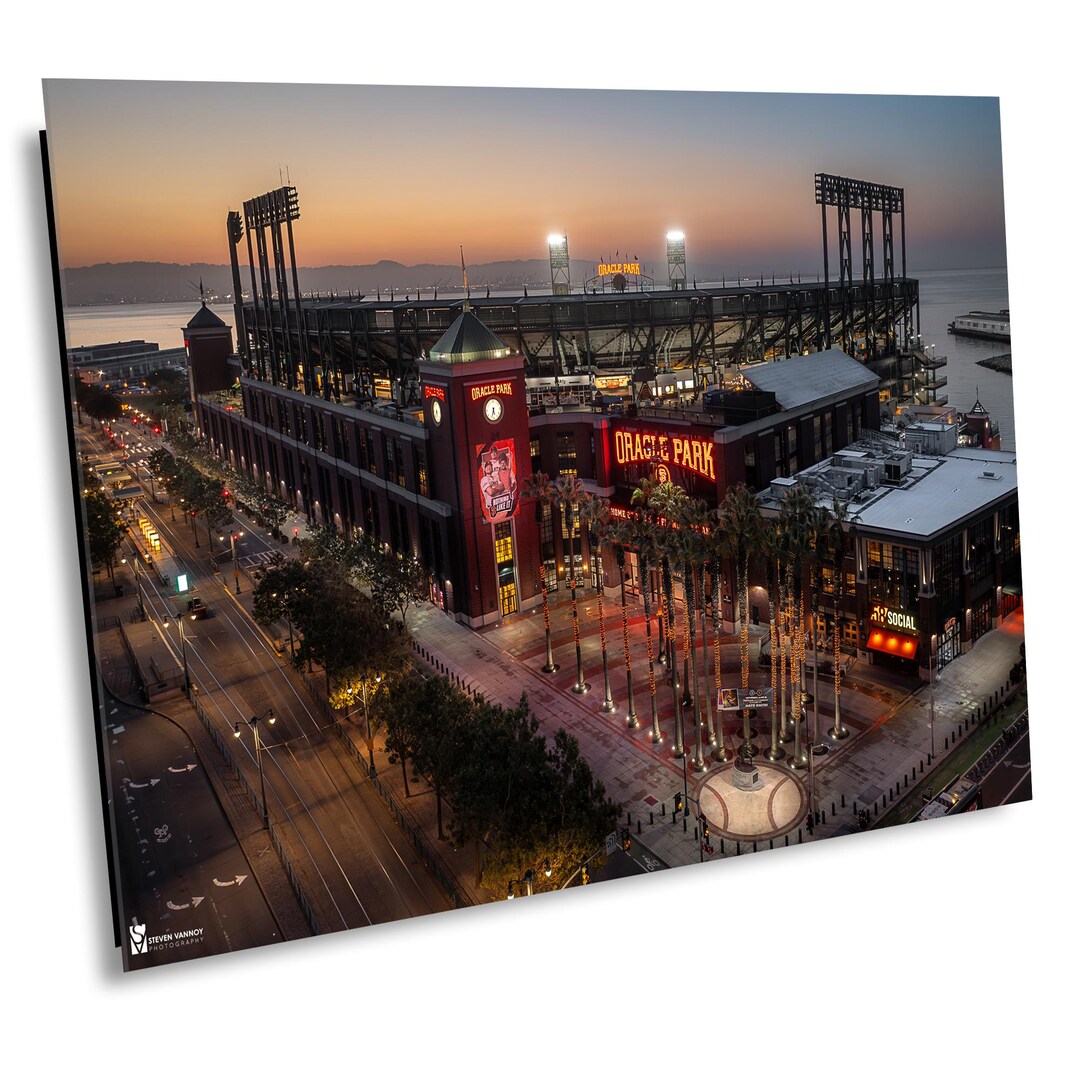 Oracle Park Aerial Photo Print, San Francisco Giants Stadium, Sunset ...