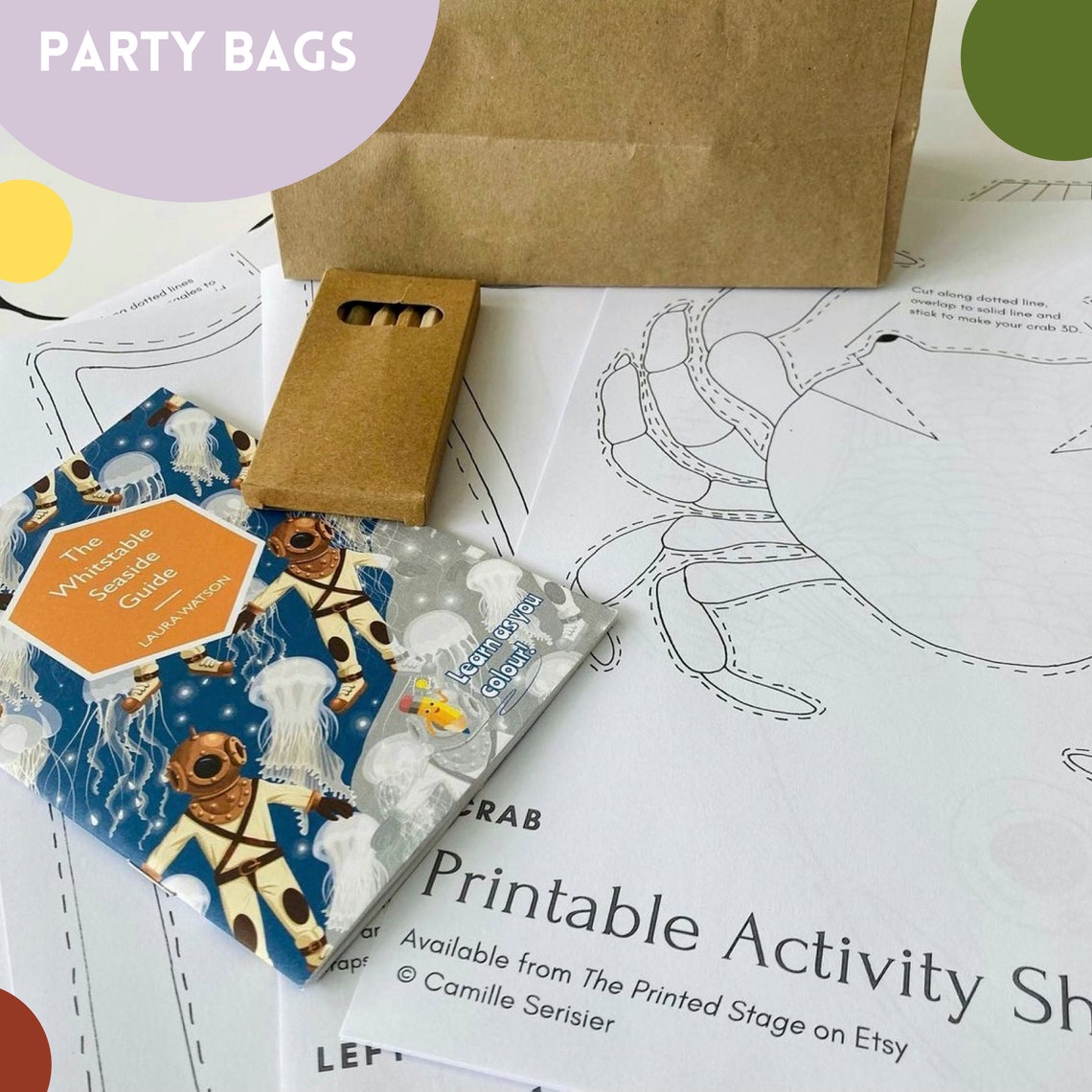 Crab Printable Activity Sheet A4 PDF Kids Craft Foldable Paper Craft ...