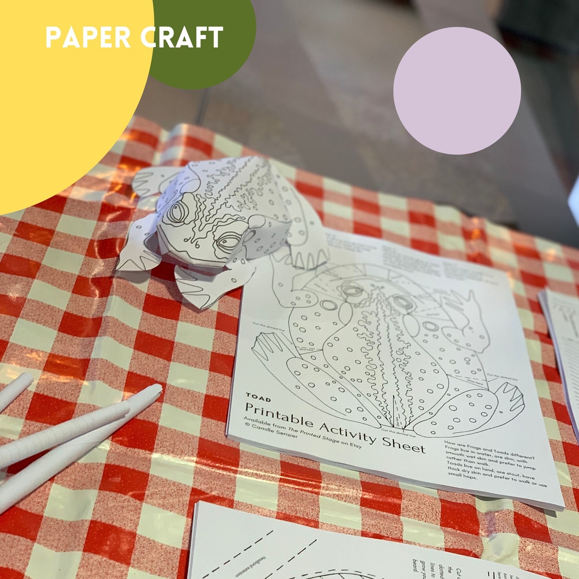 Toad Printable Activity Sheet A4 PDF Foldable Paper Craft Decorations ...