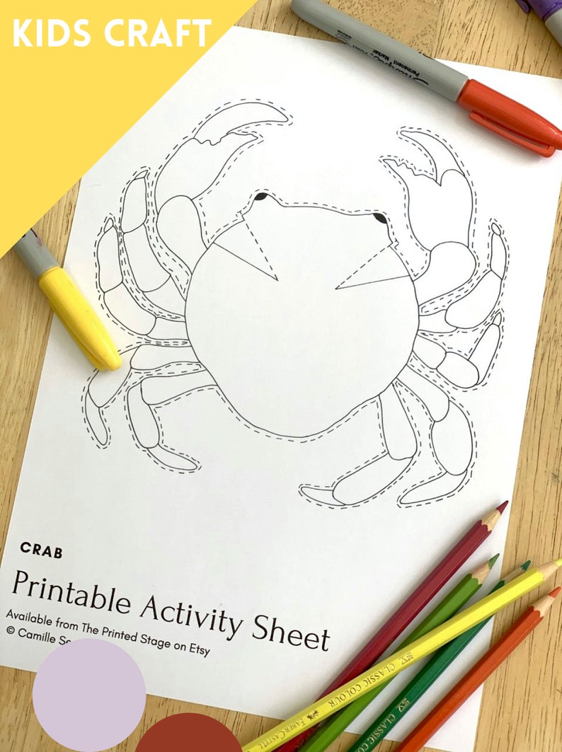 Crab Printable Activity Sheet (A4 PDF) - Kids Craft - Foldable Paper ...