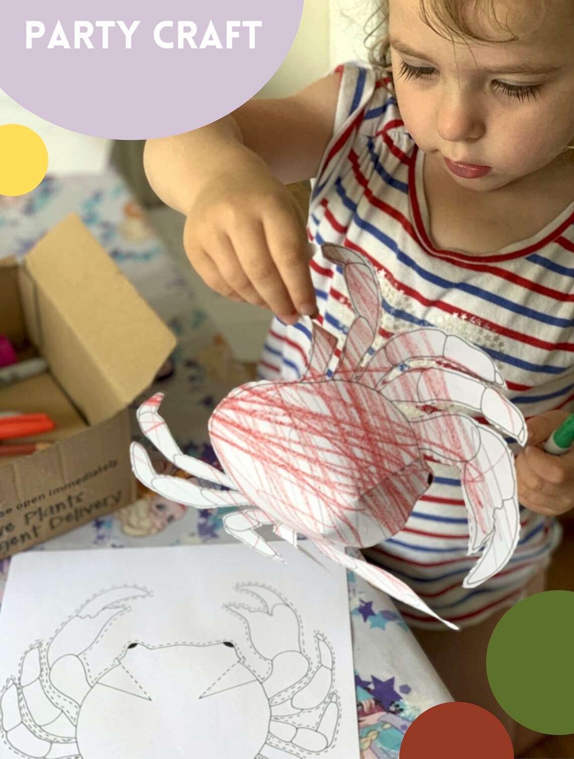 Crab Printable Activity Sheet A4 PDF Kids Craft Foldable Paper Craft ...