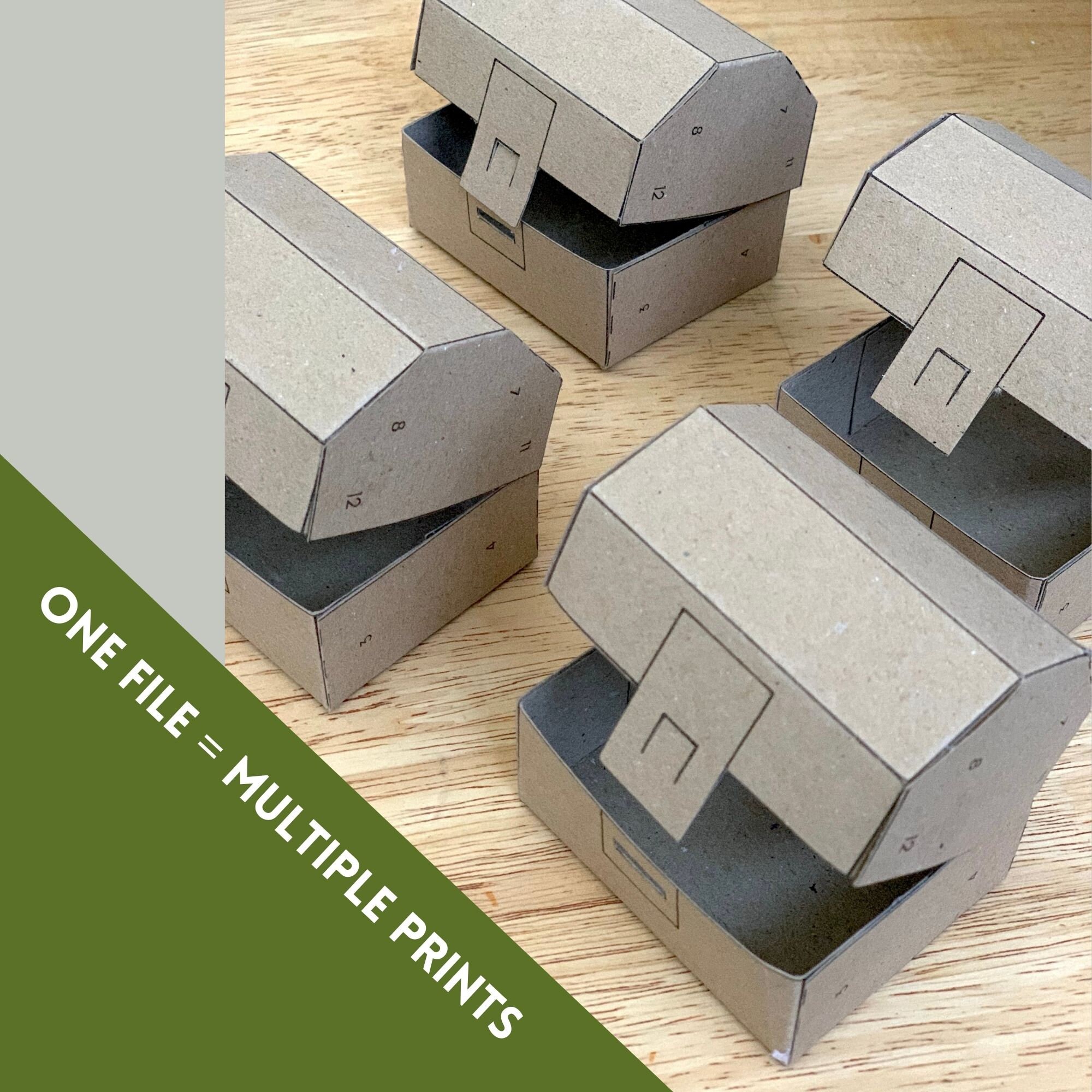 Treasure Box Activity Printable Sheet A4 PDF Party Favours Bag Foldable ...