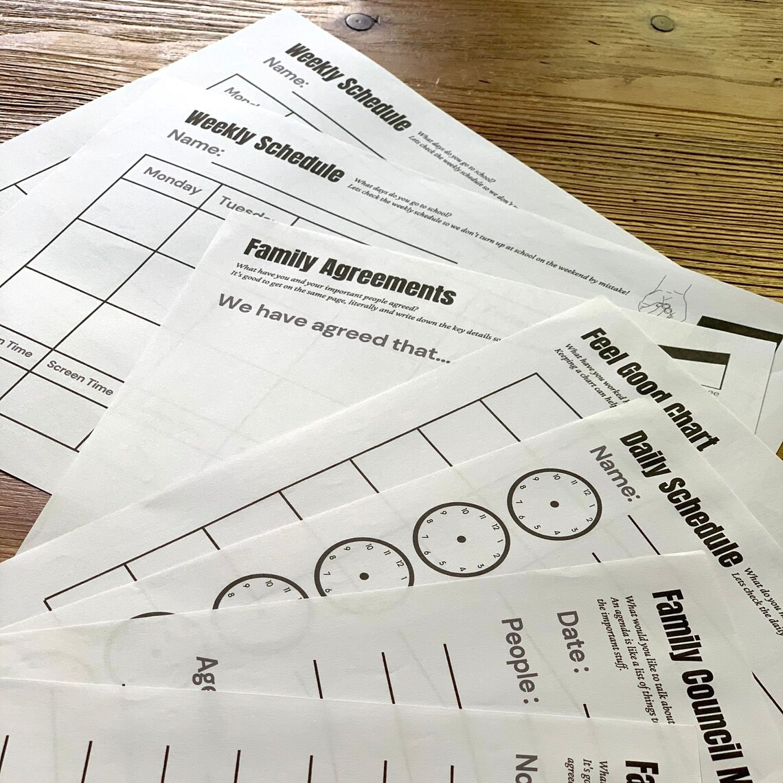 A4 Printable Kids Schedule and Organisation Template Pack Family ...