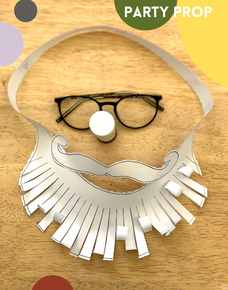 Printable Paper Beard & Moustache – Fun Photo Booth Prop, Santa Craft ...
