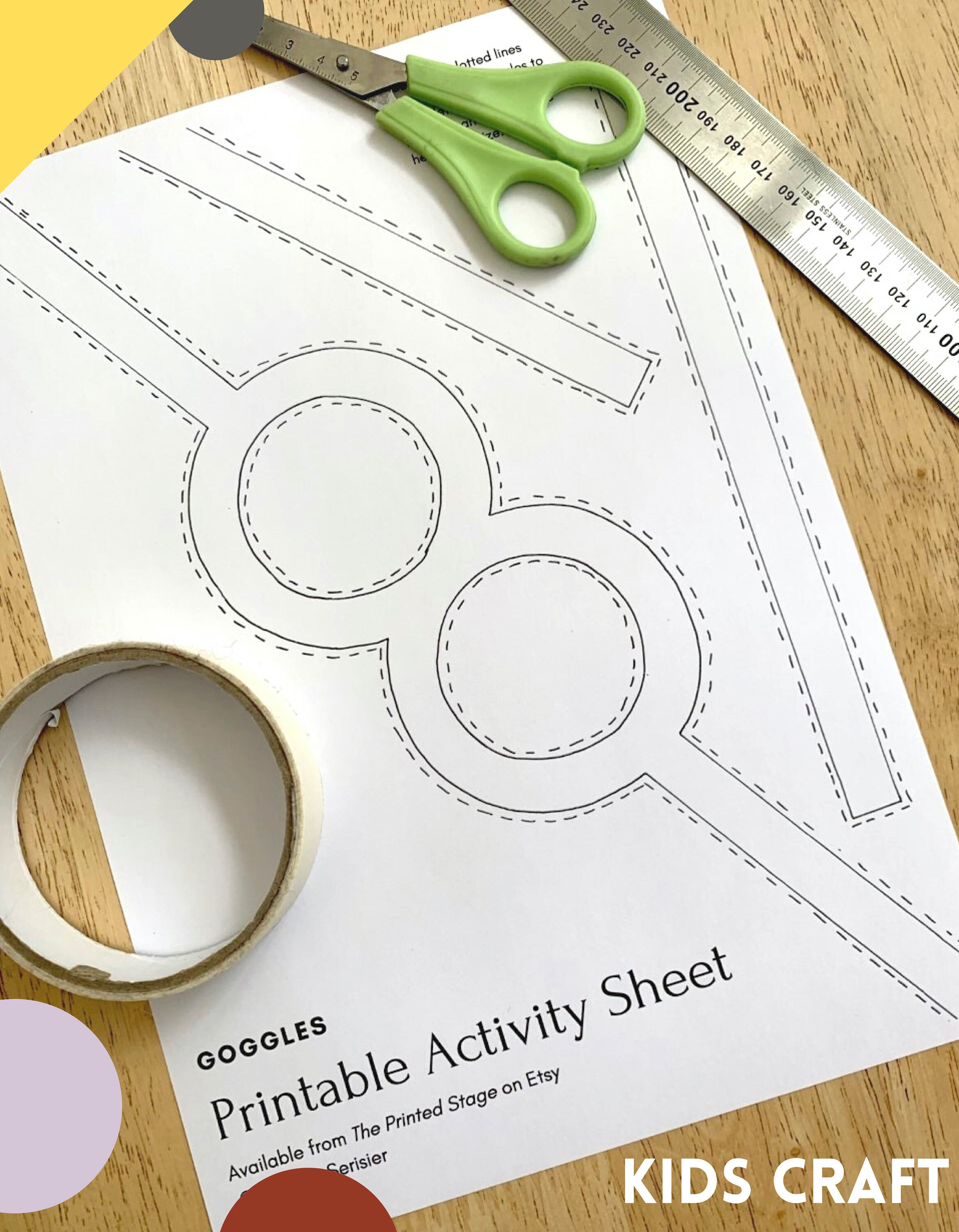 Printable Goggles Activity Sheet – Kids Costume Template (A4 PDF) - Etsy UK