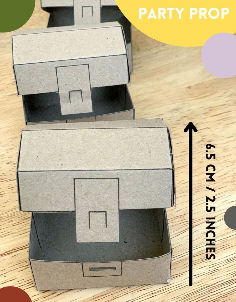 Treasure Box Activity Printable Sheet A4 PDF Party Favours Bag Foldable ...