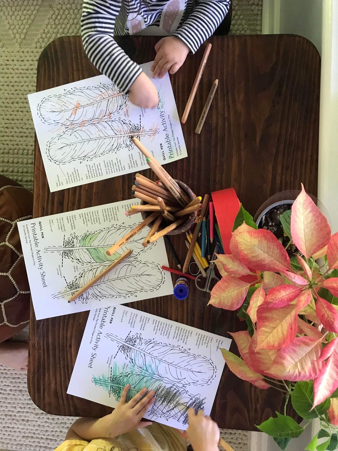 Feather Quill Pen Printable Activity Sheet (A4 PDF) - Template - Adult ...