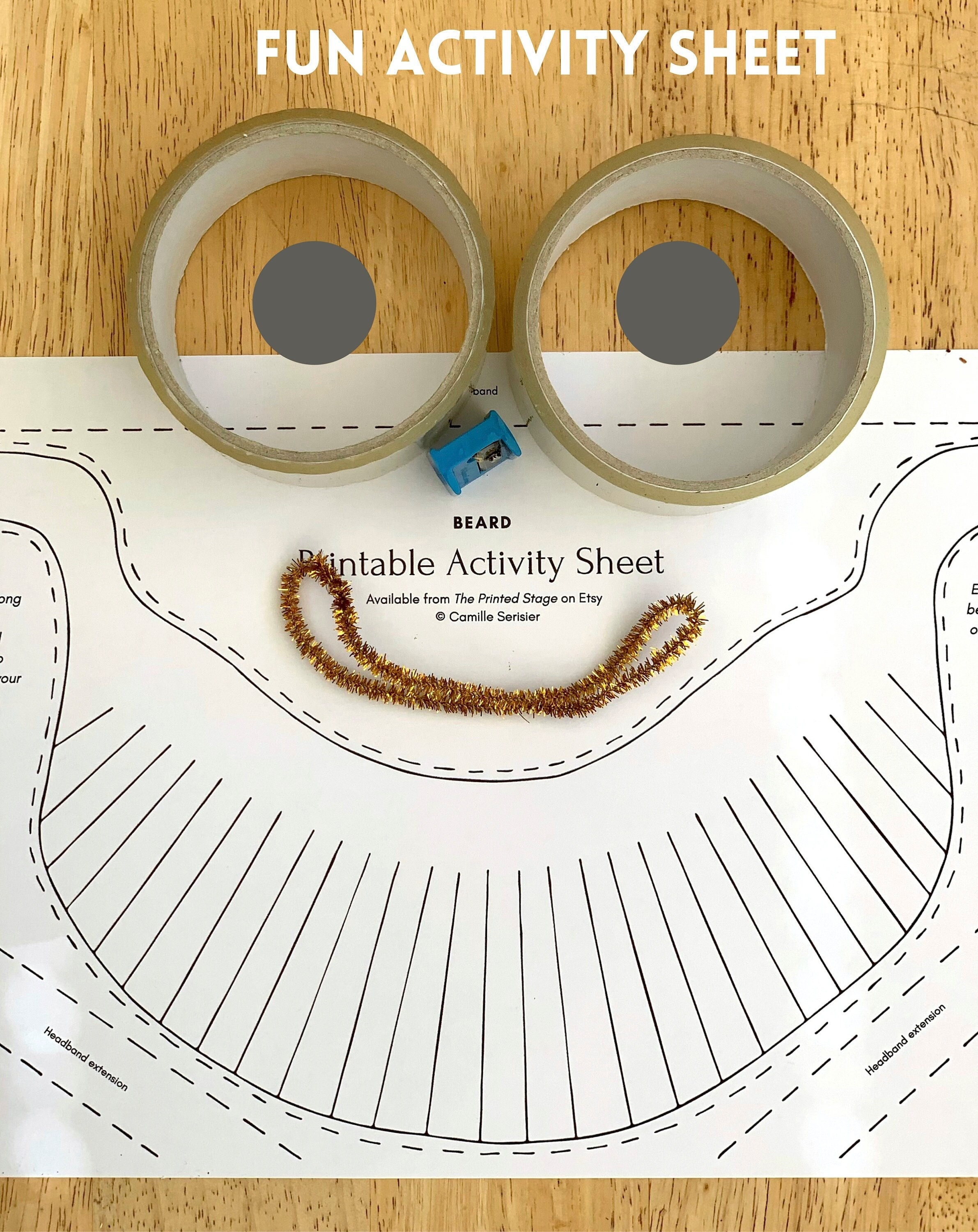 Beard Printable Activity Sheet (A4) - Funny Costume - Colouring Pages ...