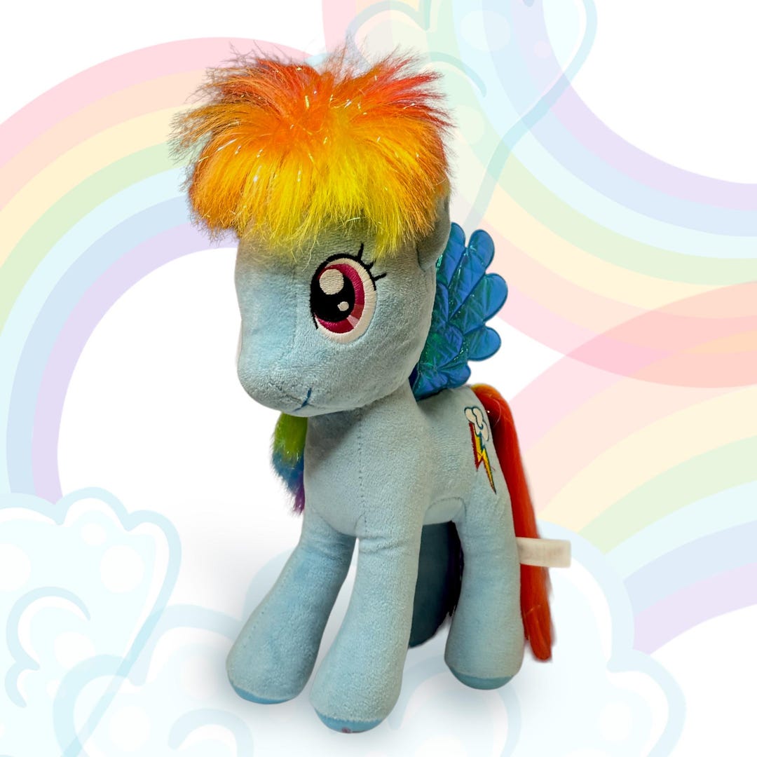 My Little Pony 11" TY Brushable Rainbow Dash Plush Soft Cuddle Toy Pre ...