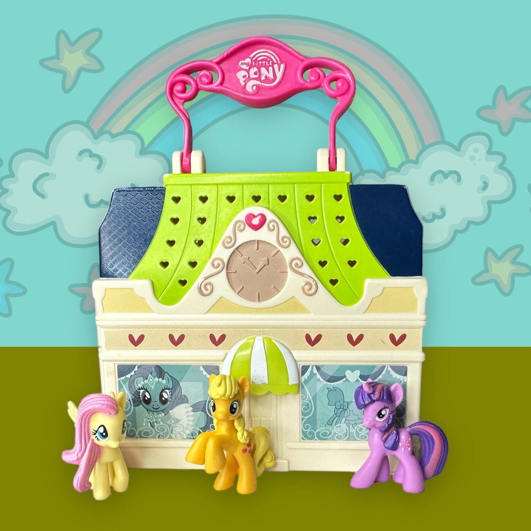 MLP Playset Case From Rarity's Dress Shop Set With Apple Jack ...