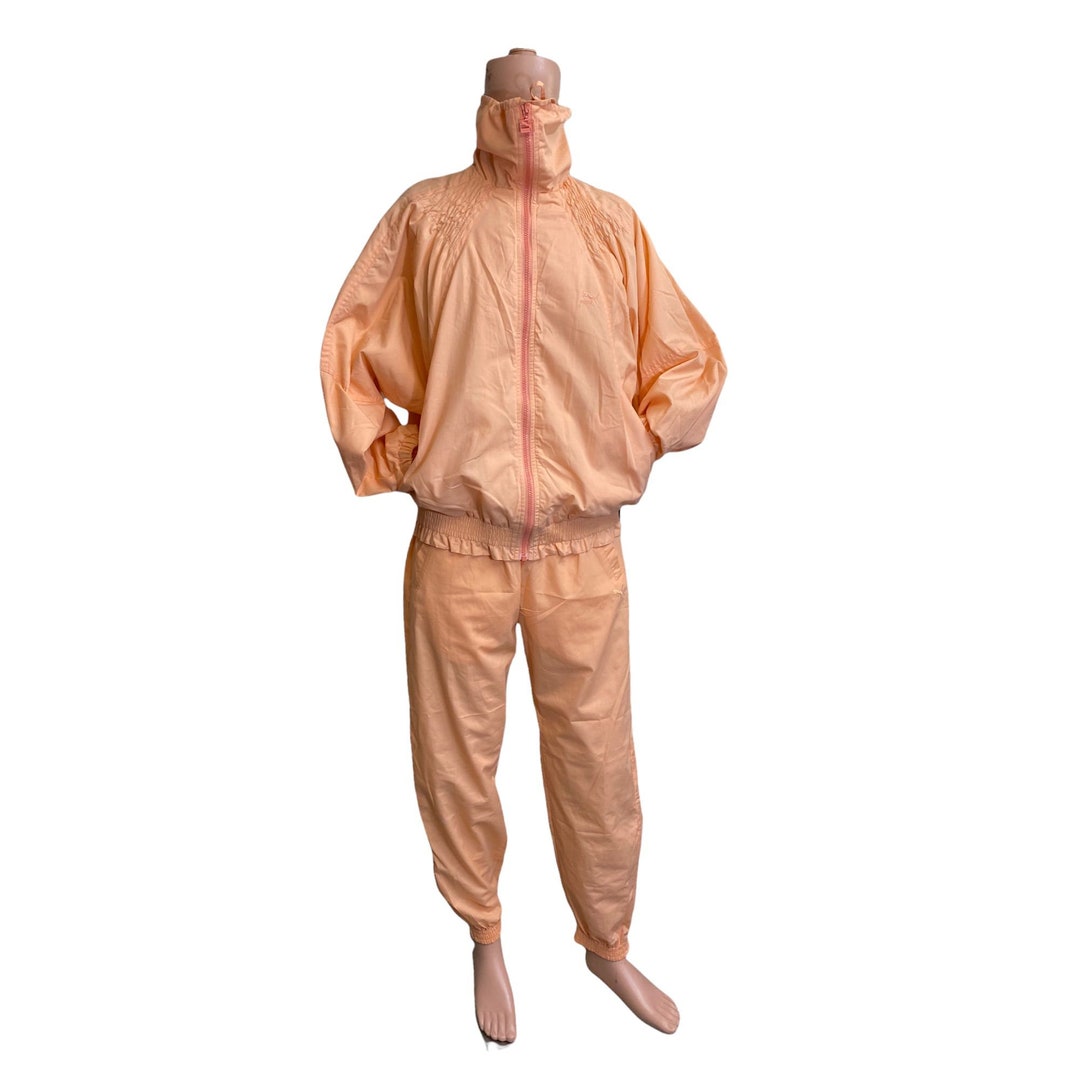 1980/90's Puma Peach 2 Piece Tracksuit, Winged Sleeve Zip Jacket With ...
