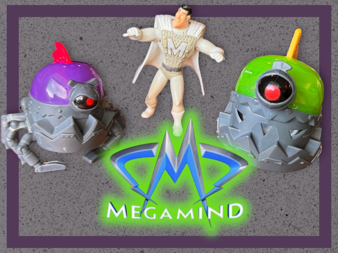 2010 Megamind Mcdonald Happy Meal Toys Metro Man Bulldog & Brainbot You ...