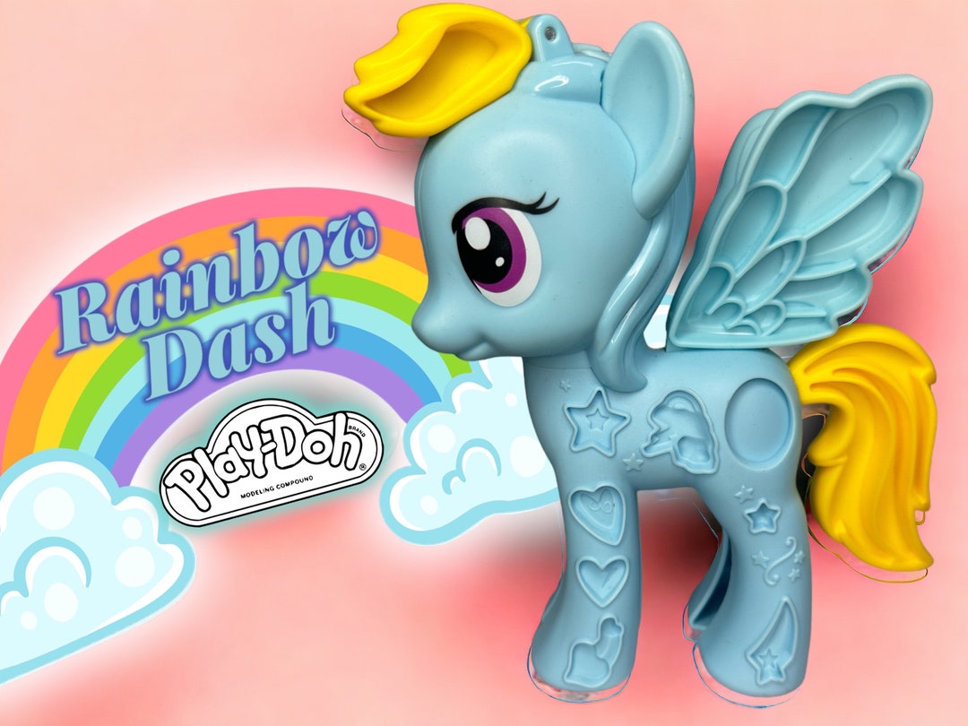 Rainbow Dash 10 My Little Pony Friendship is Magic Play Doh Mold & Press Blue Pegasus Pre Loved ...