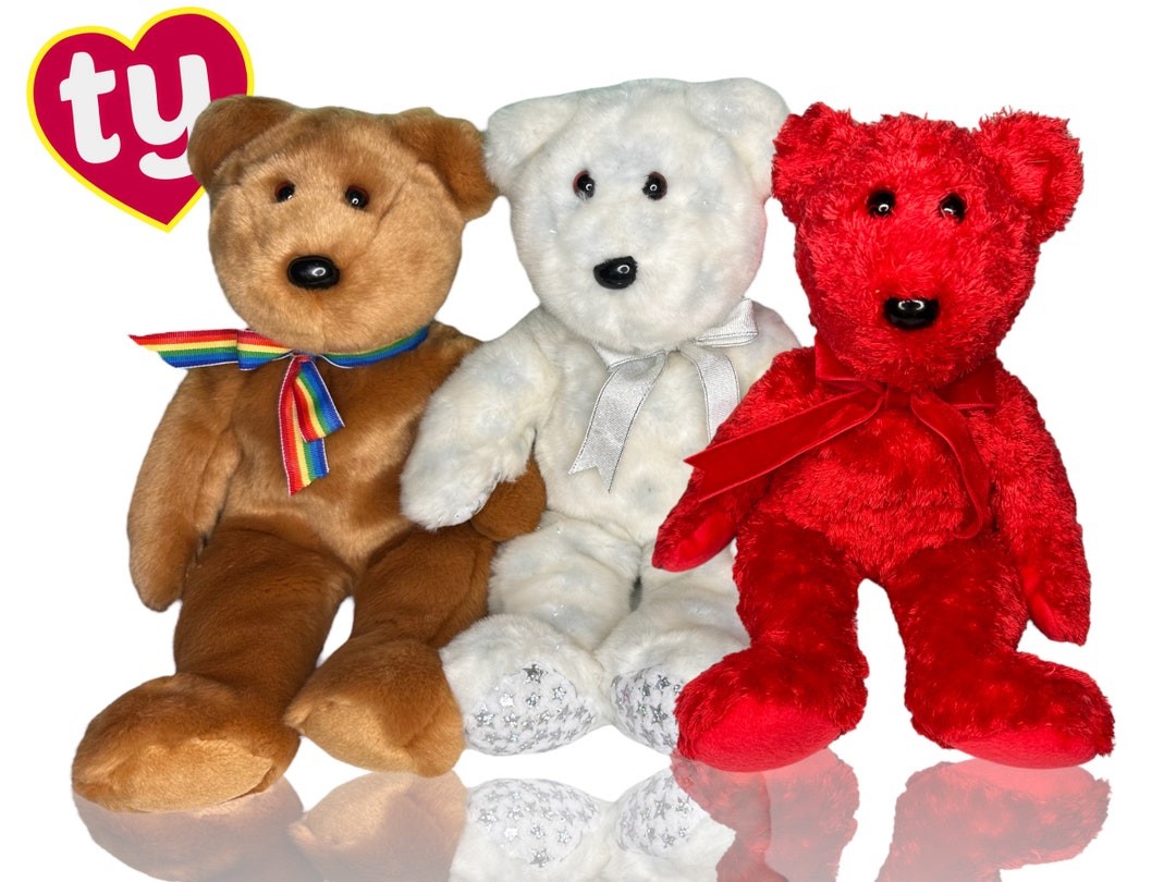 Large TY "the Beginning Bear” “sizzle” and “teddy the Brown Bear ...