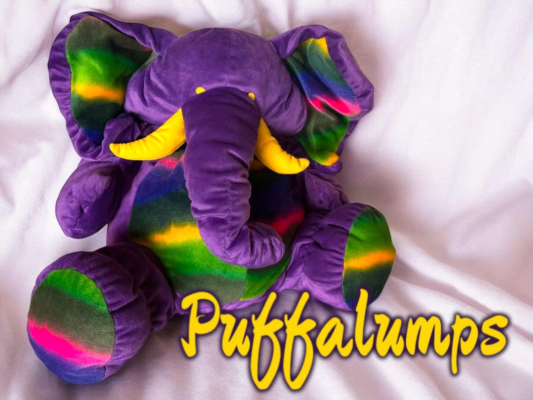Vintage Stuffins Puffalump Purple Plush Elephant 2000 Large 16 Pre ...