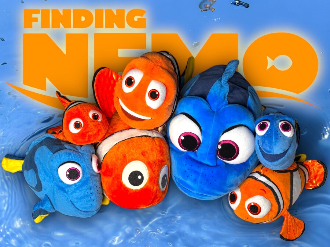 Finding Nemo Movie Character Plush Nemo Marlin & Dory Clown and Blue ...