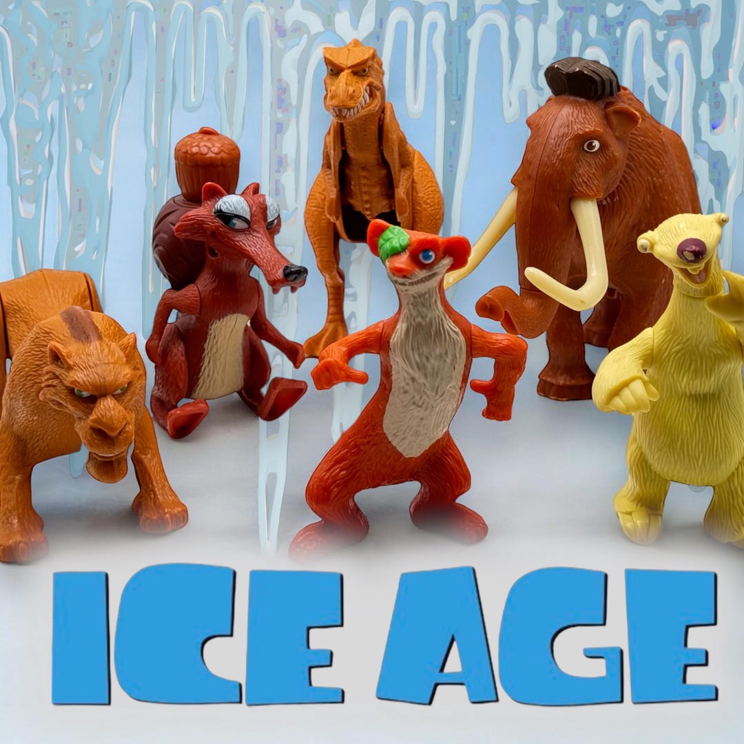 Ice Age Movie 2002 Mcdonalds Happy Meal Toys Prehistoric Action Figure ...