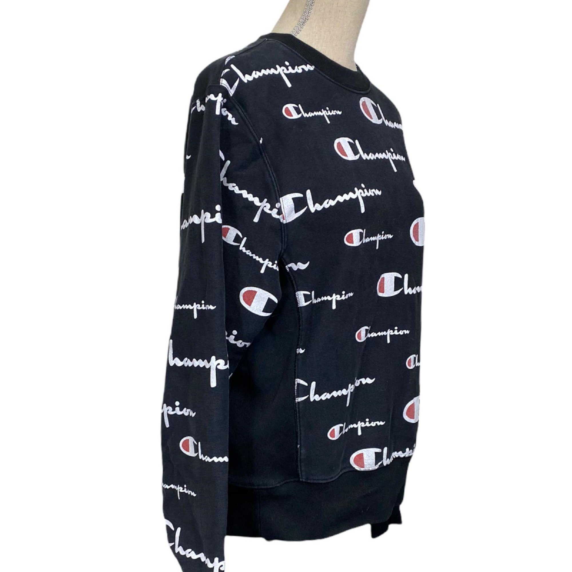 Champion Logo Print Sweater Pattern Reverse Weave All Over - Etsy