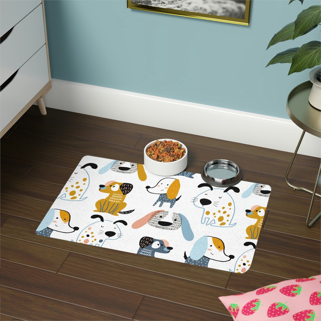 Cute Dog Pet Food Mat 12x18, Pet Lover Gift, Cute Pet Accessories, Dog ...