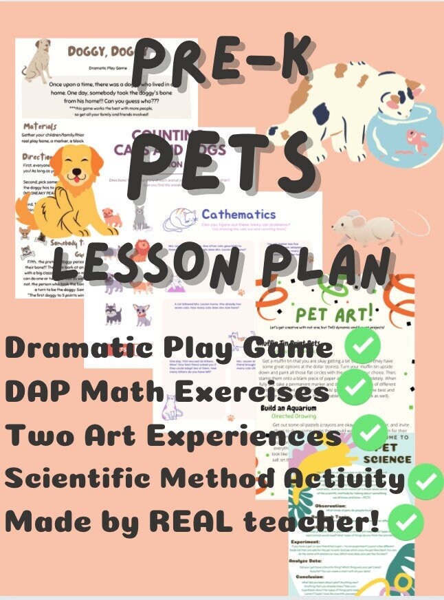 Home & Living Wall Hangings Wall Decor Preschool Pets Lesson Plan ...