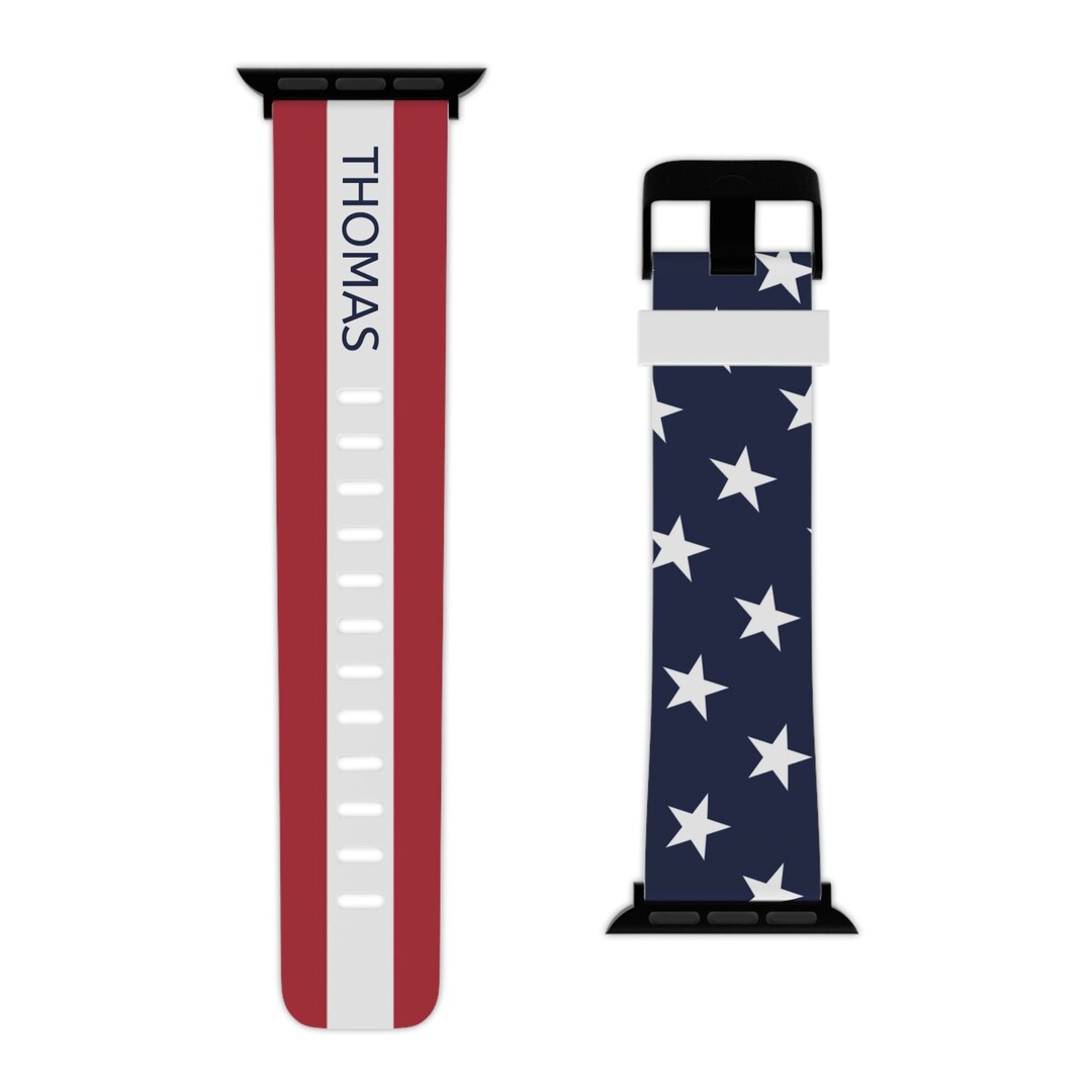 Personalized Watch Band for Apple Watch American Flag Band Birthday ...