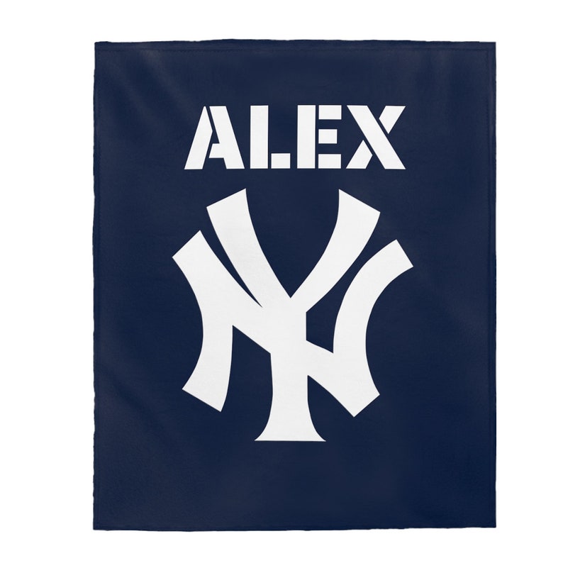Personalized Name New York Yankees Baseball Navy Velveteen Plush Personalized Name New York Yankees Baseball Navy Velveteen Plush