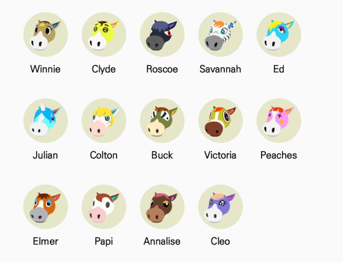 Animal Crossing Character Card Horse | Etsy