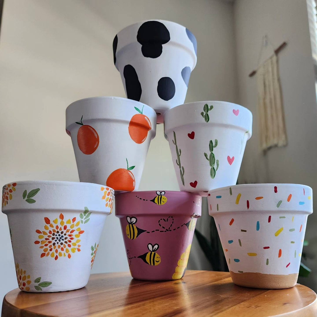 Summer Vibe Hand Painted Terracota Pots - Etsy
