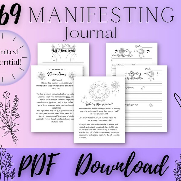 369 Manifestation Method Worksheet Printable Instant Download - Etsy Canada