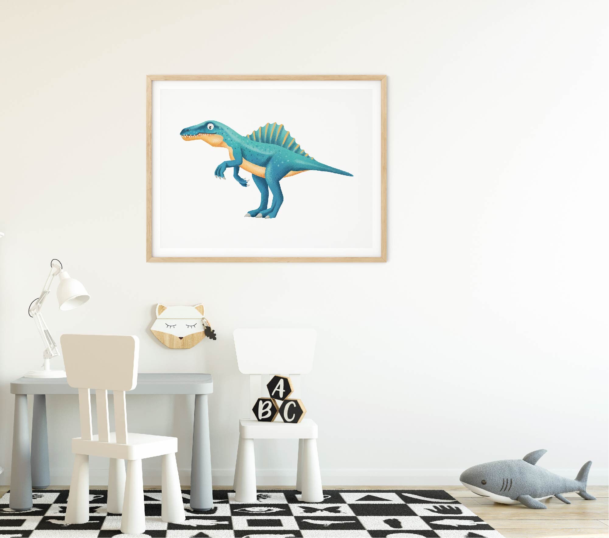 Spinosaurus Printable Wall Art Dinosaur Portrait Illustration Poster ...